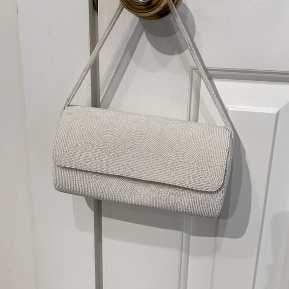 Bags | Vintage 5s White Beaded Cocktail Bag | Poshmark